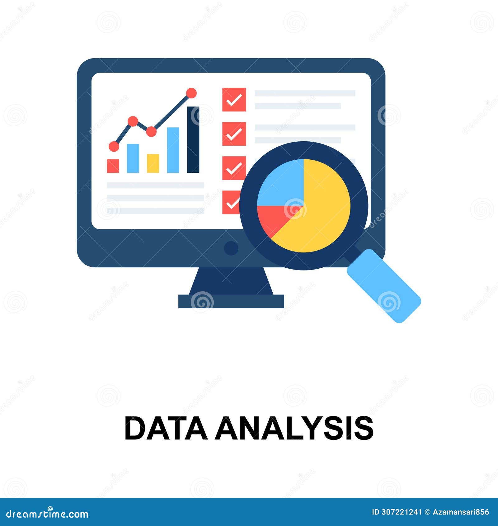 Visually Perfect Concept Illustration of Data Analysis in Modern Style Stock Vector ...
