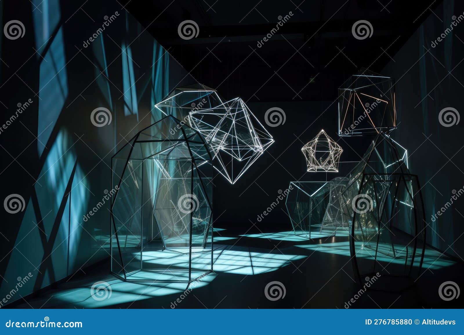 Visually Stimulating Geometric Art Installation, with Lights and ...