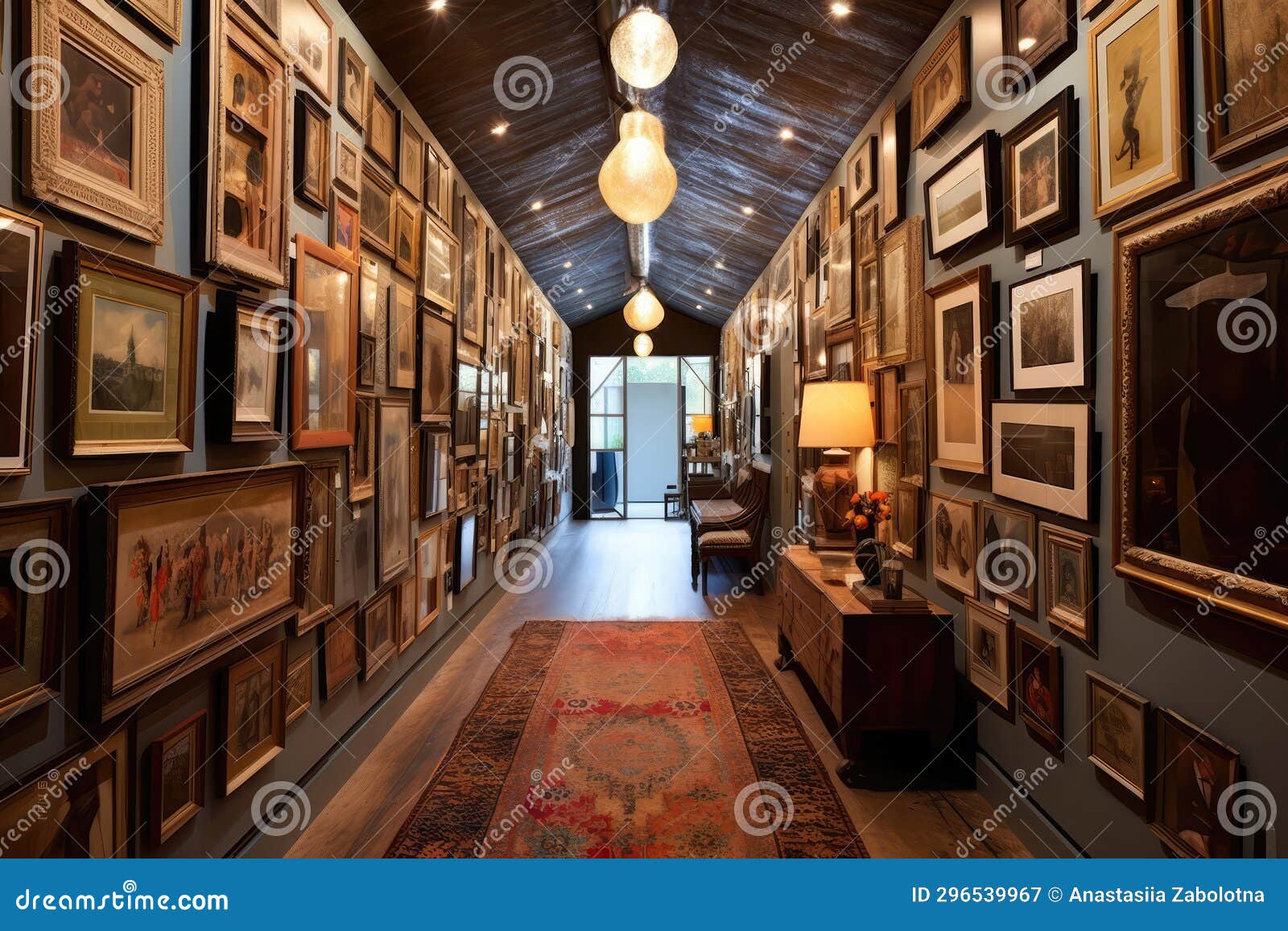 Visually Stimulating Hallway with Eclectic Gallery Wall Eclectic ...