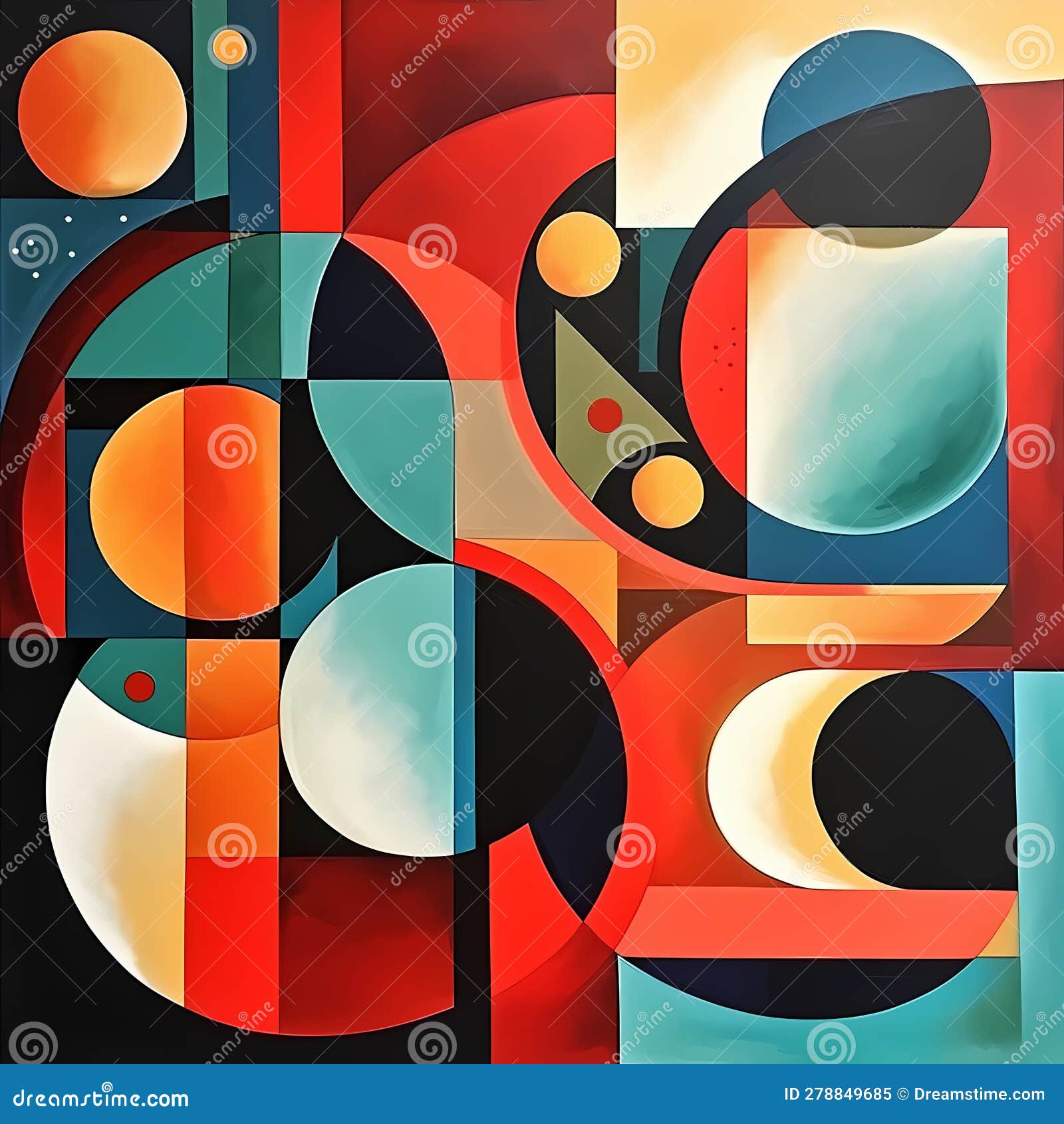 Visually Striking Abstract Composition Using Vibrant Geometric Shapes ...