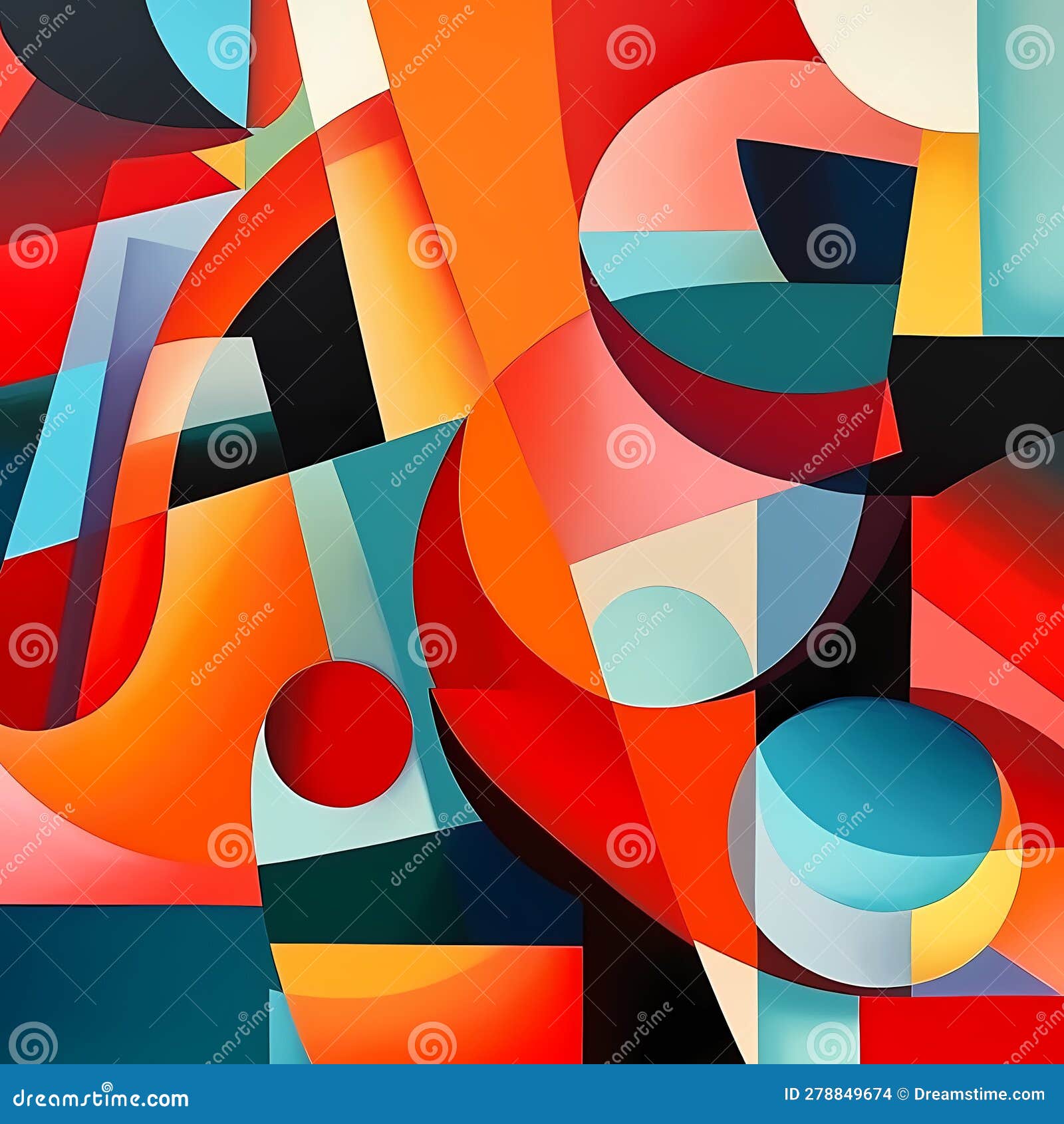 Visually Striking Abstract Composition Using Vibrant Geometric Shapes ...