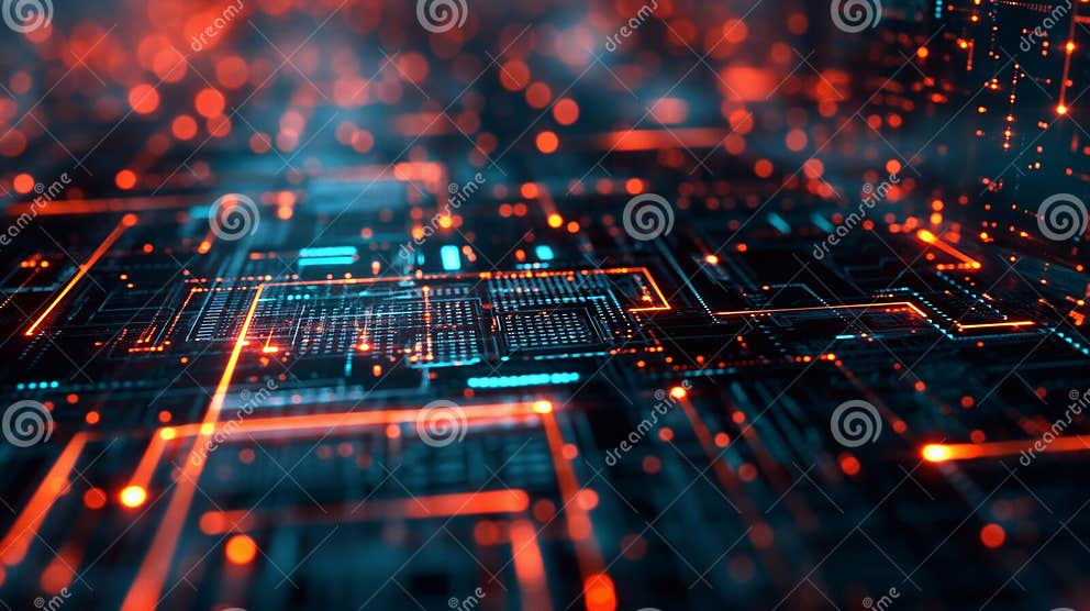 A Visually Striking Abstract 3D Background of a Digital Motherboard ...