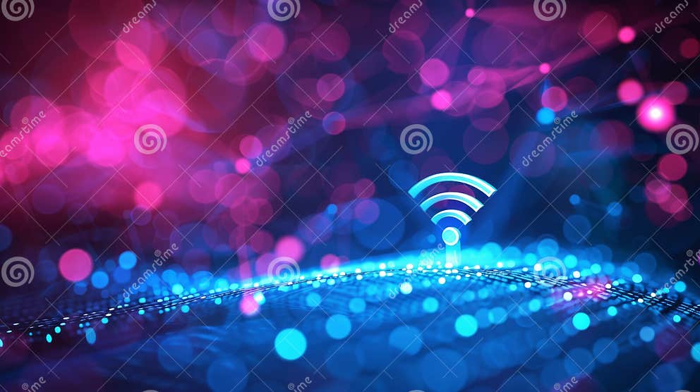 Visually Striking Abstract Futuristic Wifi Technology Concept with ...