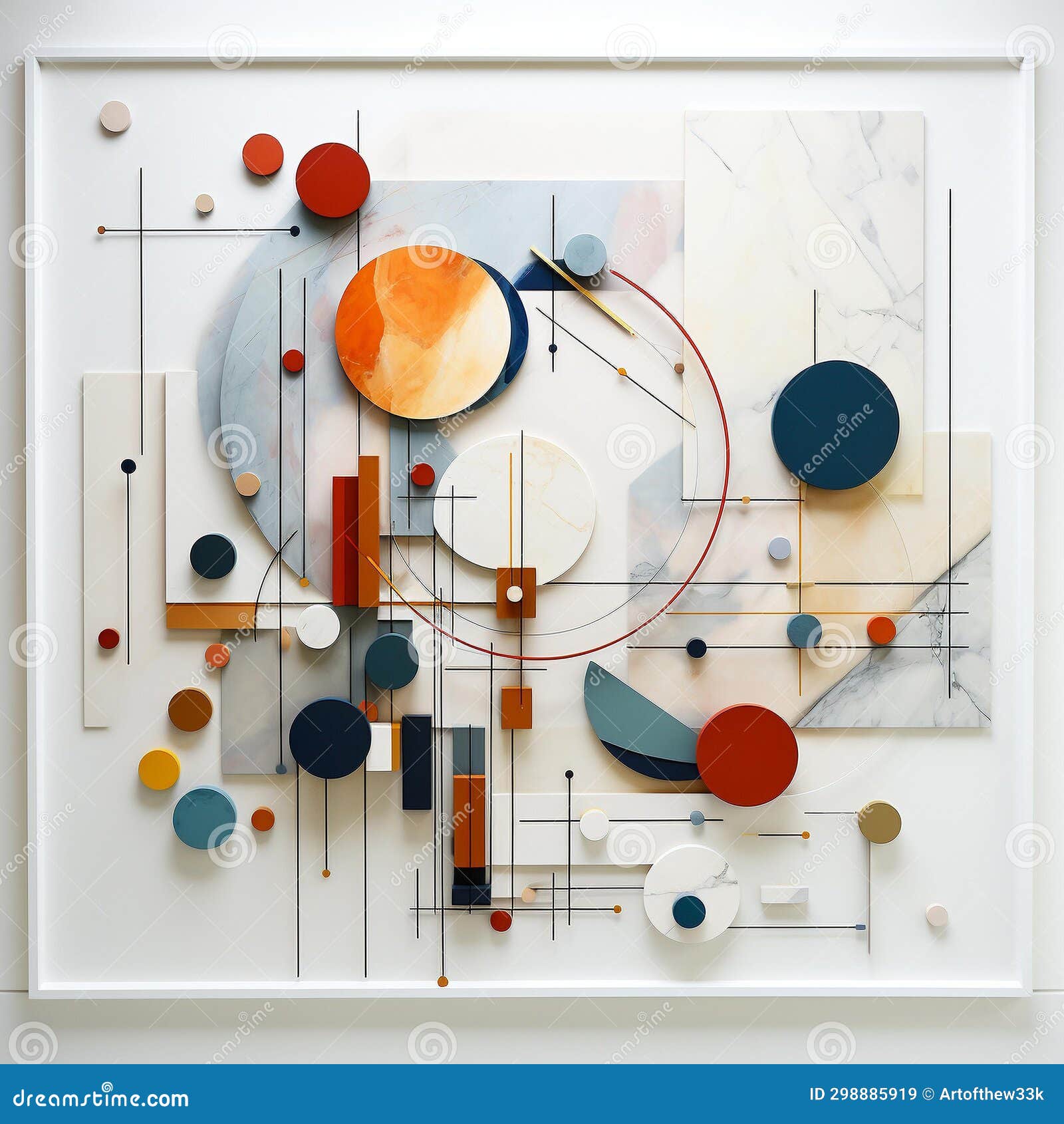 Vibrant Geometric Abstractions: Abstract Forms Floating Above Polished ...