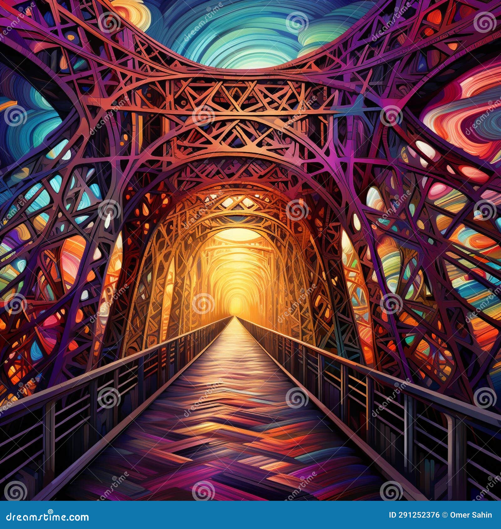 Visually Striking Bridge or Tunnel with Intricate Patterns and ...