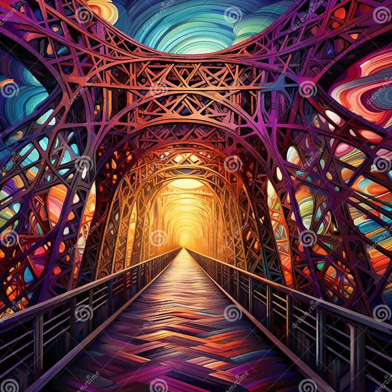 Visually Striking Bridge or Tunnel with Intricate Patterns and ...