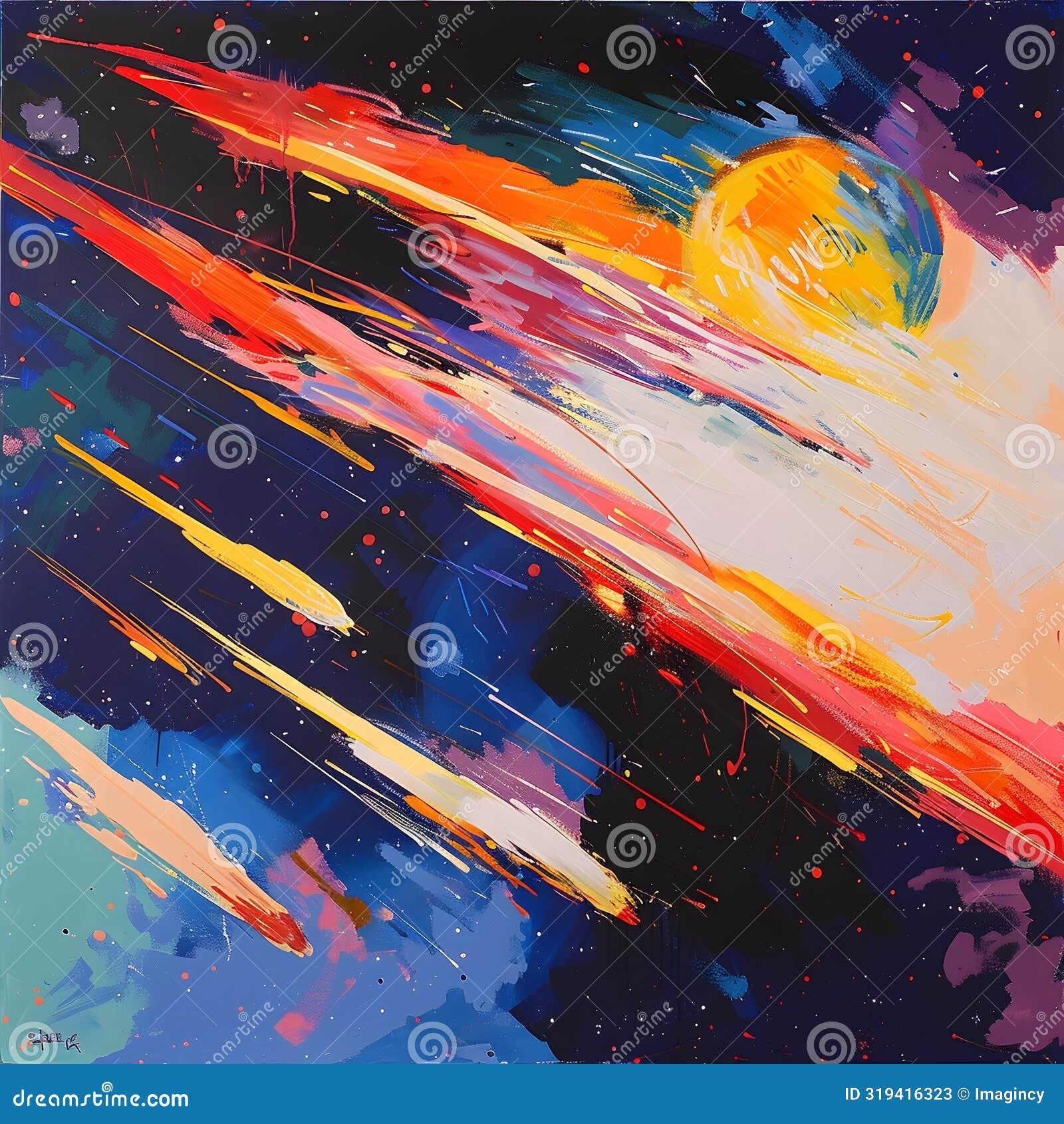 Visually Striking Cosmic Composition with Vibrant Celestial Elements ...