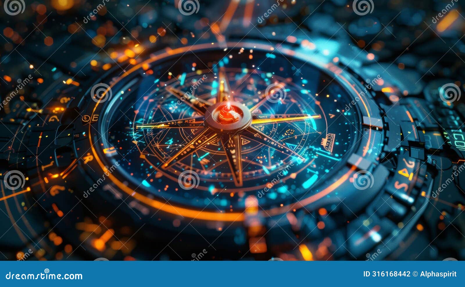 Visually Striking 3d Rendered Image of a Digital Compass Embedded in a ...