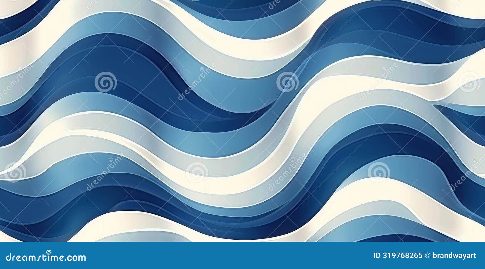 Blue and White Wave Pattern on White Background Stock Illustration ...