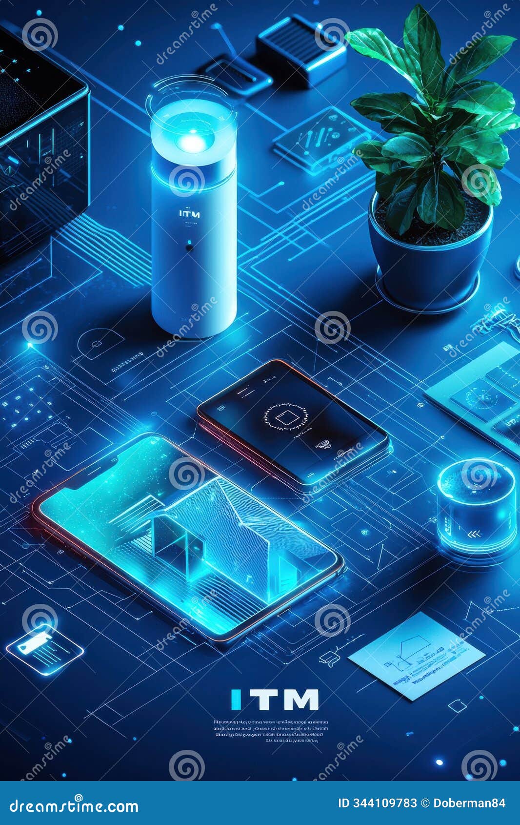 Innovative Smart Home Technology Concept with Futuristic Interface ...