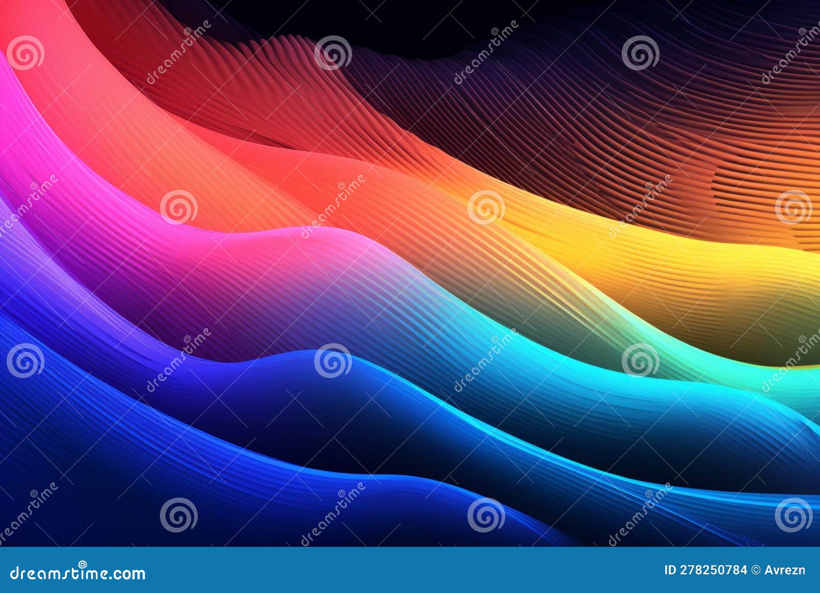 Colorful Light on Dark: Rainbow Screen Background, Generative AI Stock ...