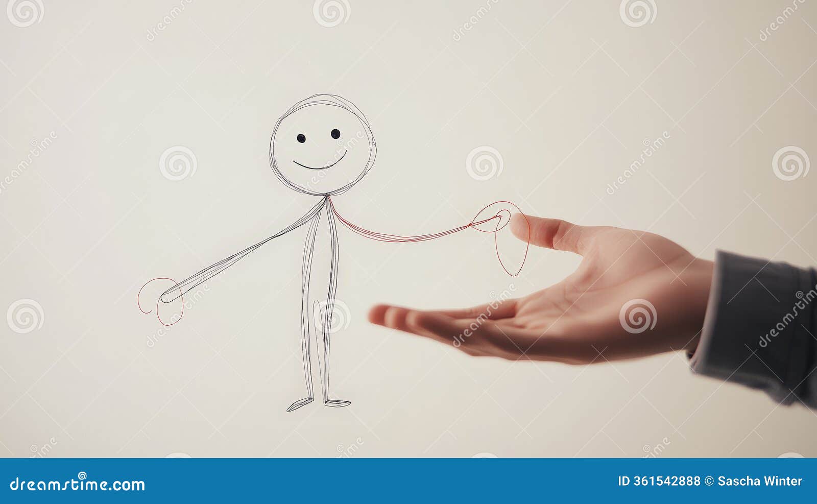 A Visually Striking Illustration of a Hand Holding a Cartoon Stick ...