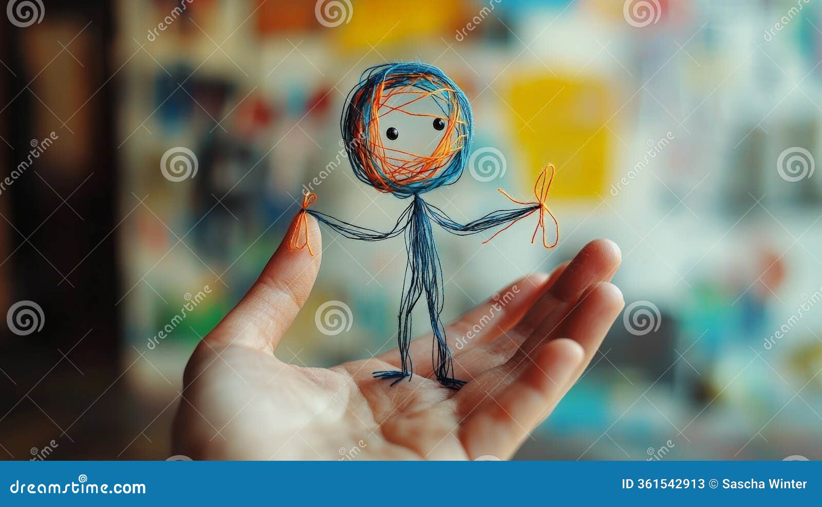 A Visually Striking Illustration of a Hand Holding a Cartoon Stick ...