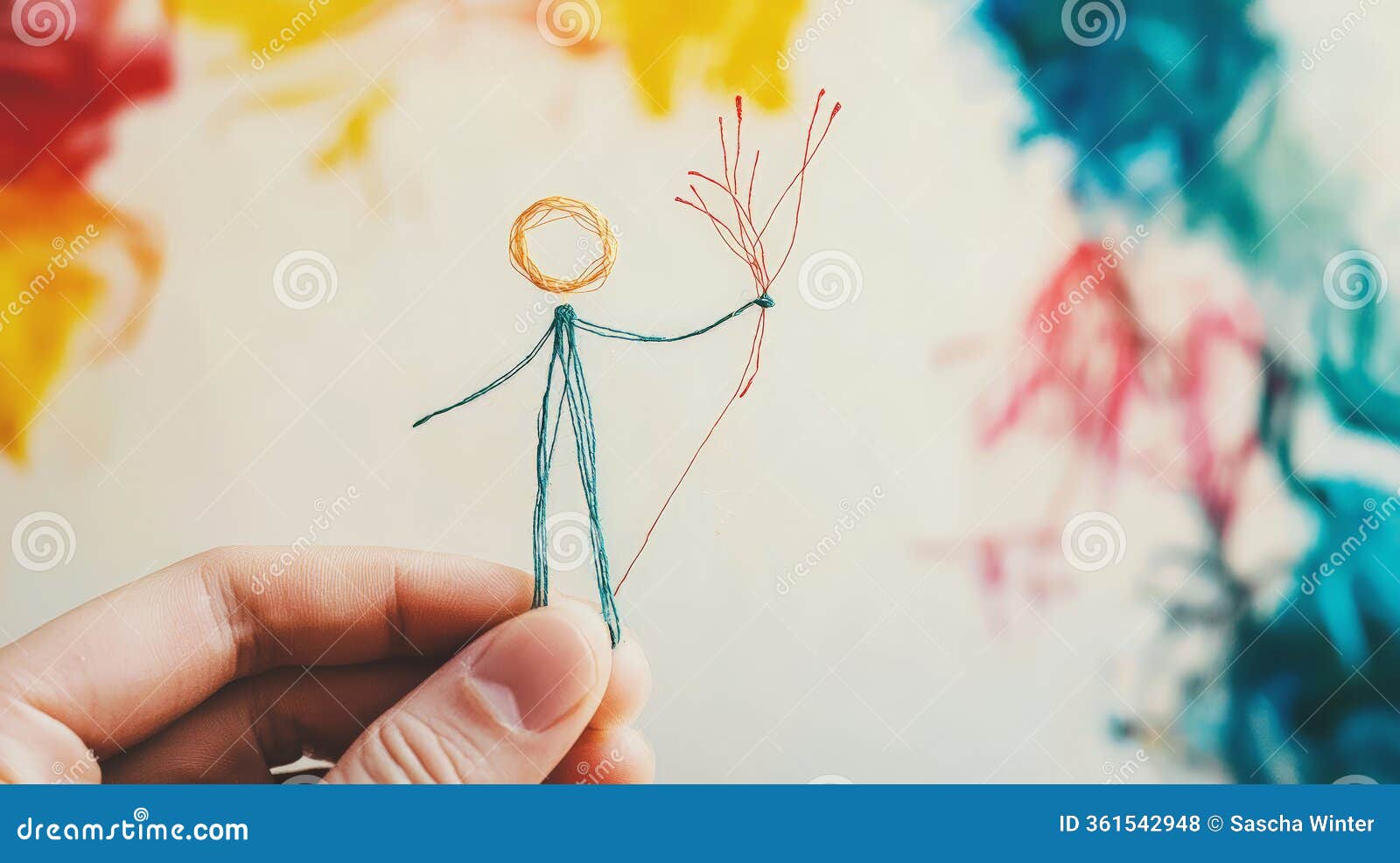 A Visually Striking Illustration of a Hand Holding a Cartoon Stick ...