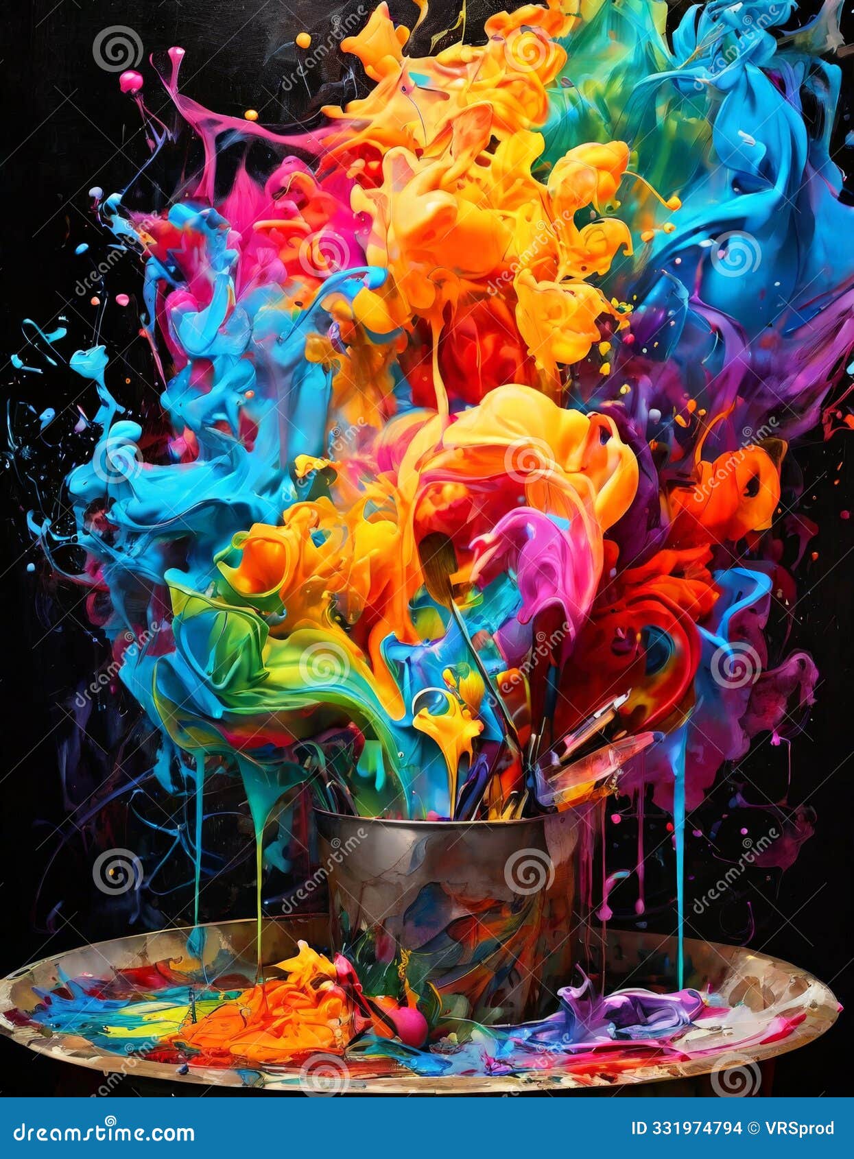 Explosive Burst of Colorful Paint in a Vibrant Splash Stock Photo ...