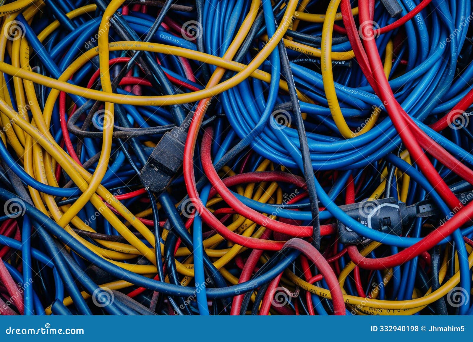 Colorful Maze of Electrical Cables and Wires Stock Illustration ...
