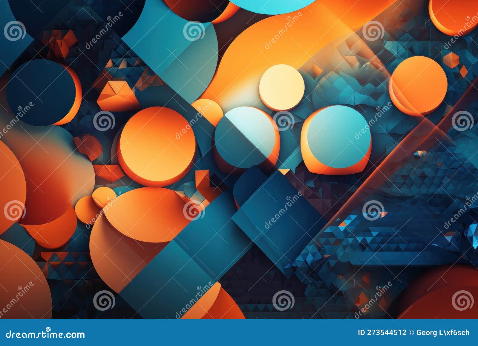 Visually Striking Orange and Blue Geometric Abstract Background Stock ...