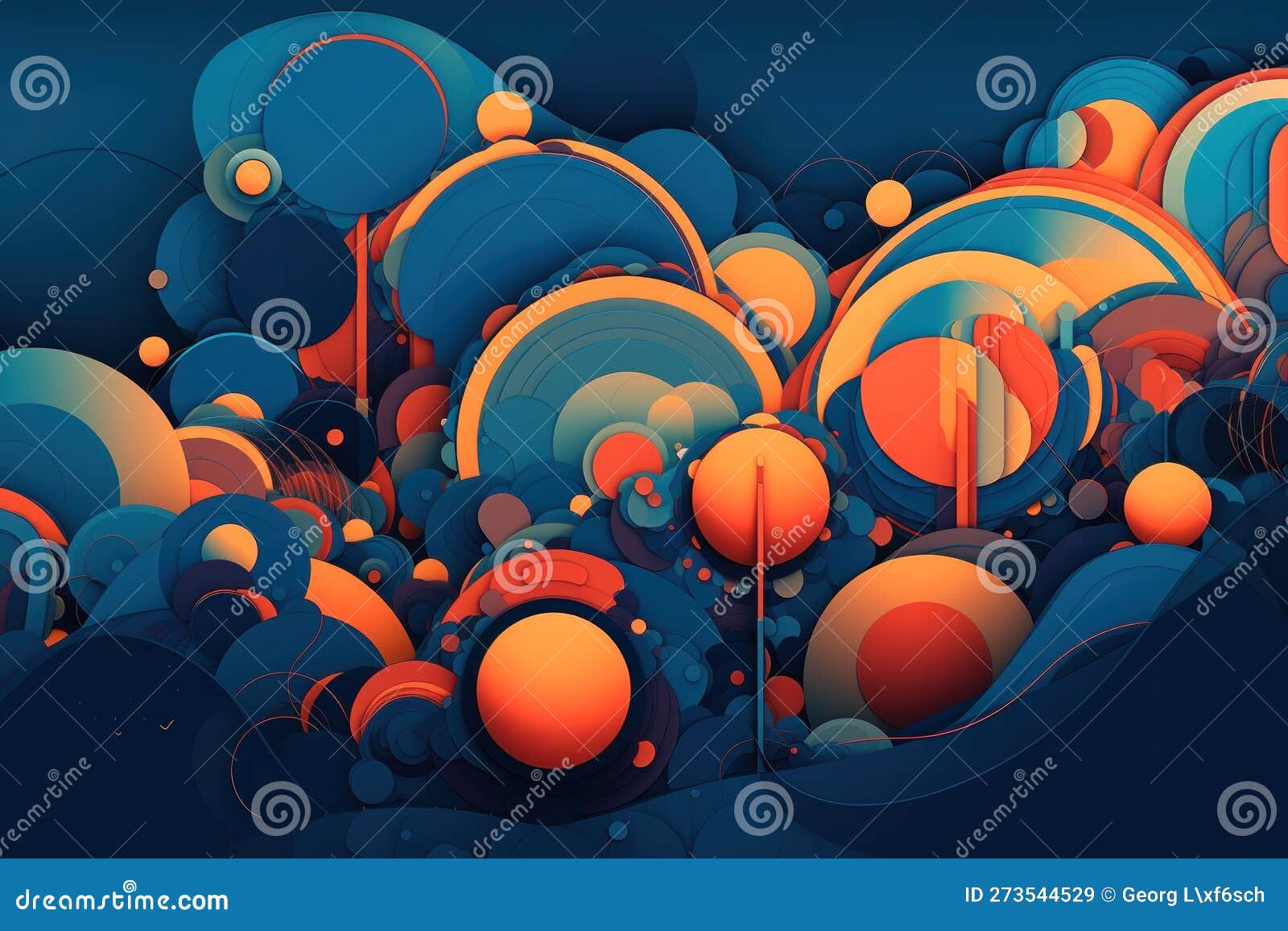 Visually Striking Orange and Blue Geometric Abstract Background Stock ...