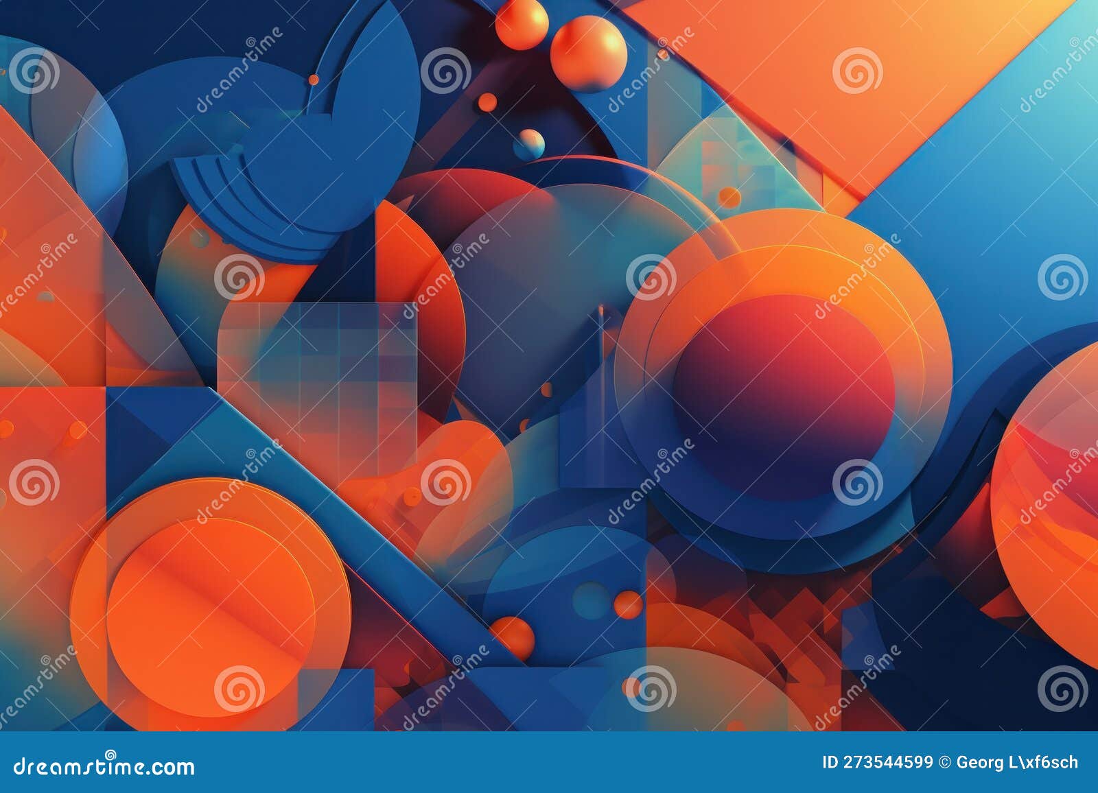 Visually Striking Orange and Blue Geometric Abstract Background Stock ...