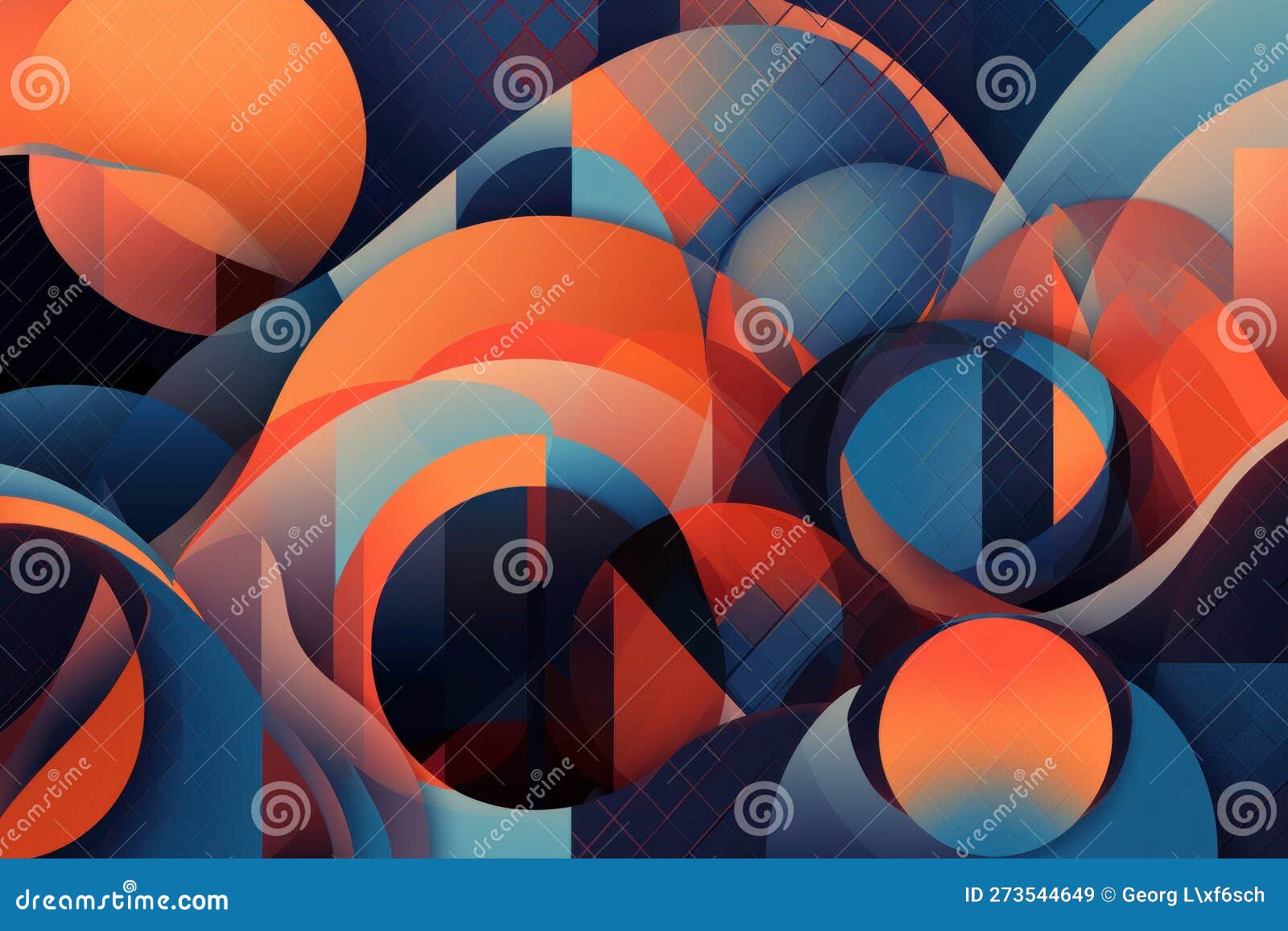 Visually Striking Orange and Blue Geometric Abstract Background Stock ...