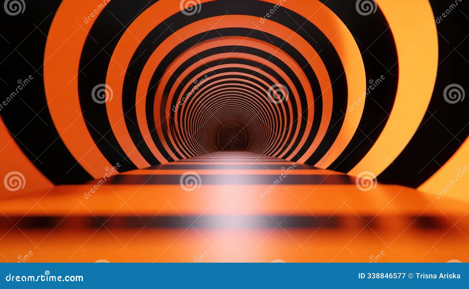 A Visually Striking Tunnel with Alternating Black and Orange Concentric ...