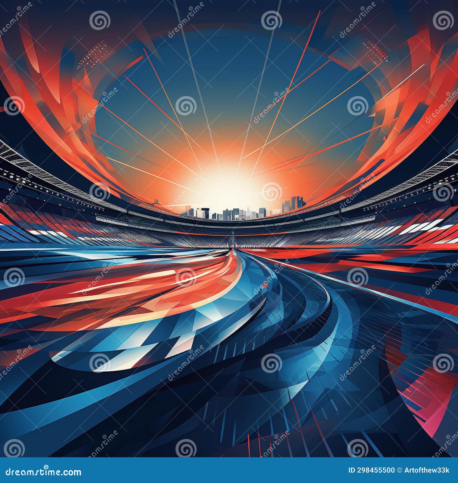 Futuristic Sports-Tech Connection: Abstract Geometric Shapes in Vibrant ...