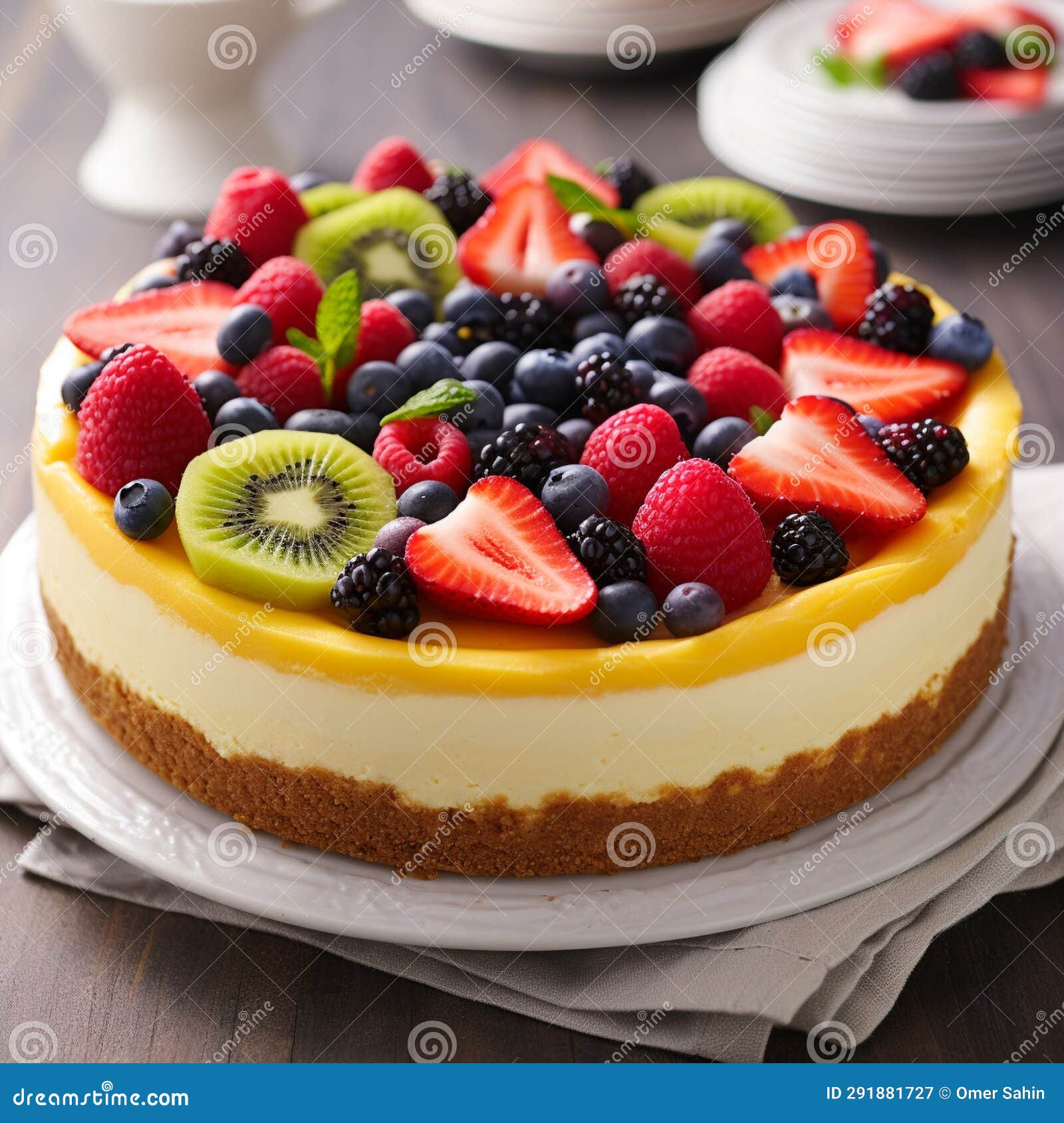 Visually Stunning Cheesecake Masterpiece Stock Image - Image of ...