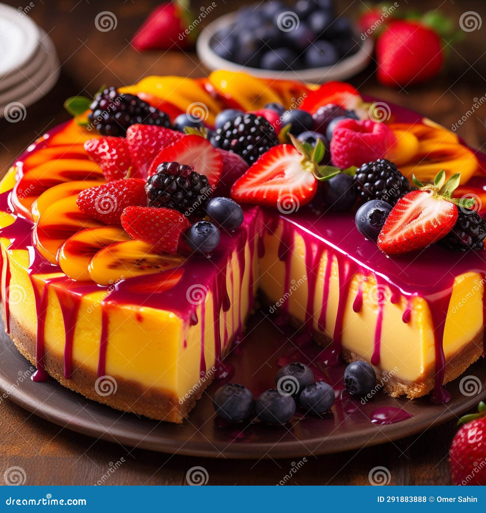 Visually Stunning Cheesecake Masterpiece Stock Photo - Image of dessert ...