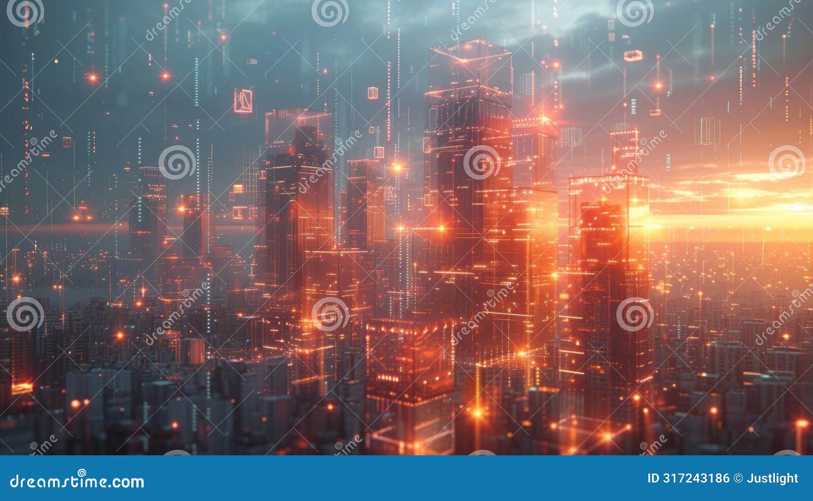 A Visually Stunning 3D Graph Towers in the Foreground Showcasing the ...