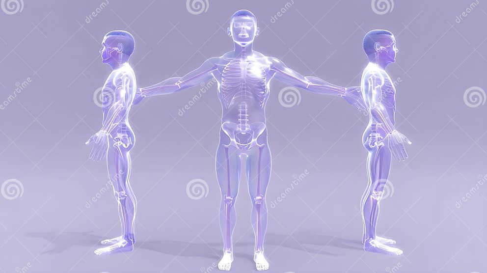 Transparent 3D Human Model with Crystal Effect Generative AI Stock ...