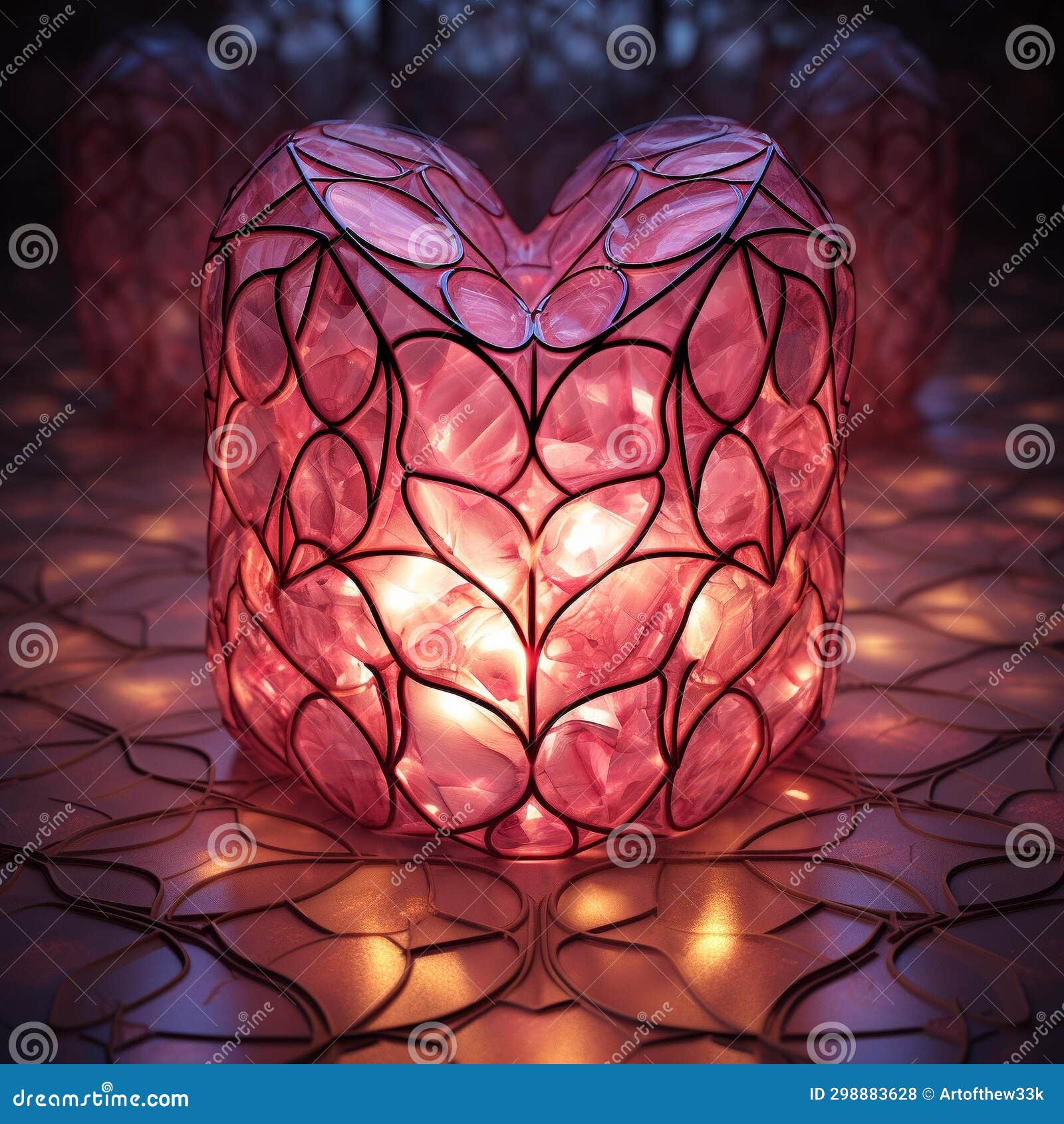 Eternal Love: Intricate Geometric Hearts in a Hexagonal Grid Stock ...