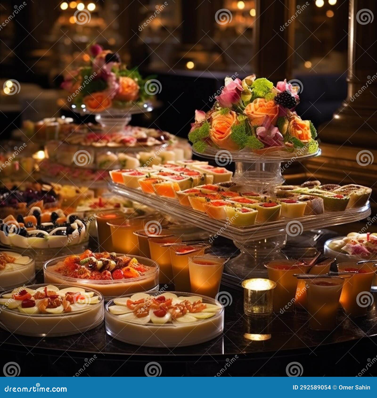 Visually Stunning Dining Setup for Reception Buffet Stock Photo - Image ...