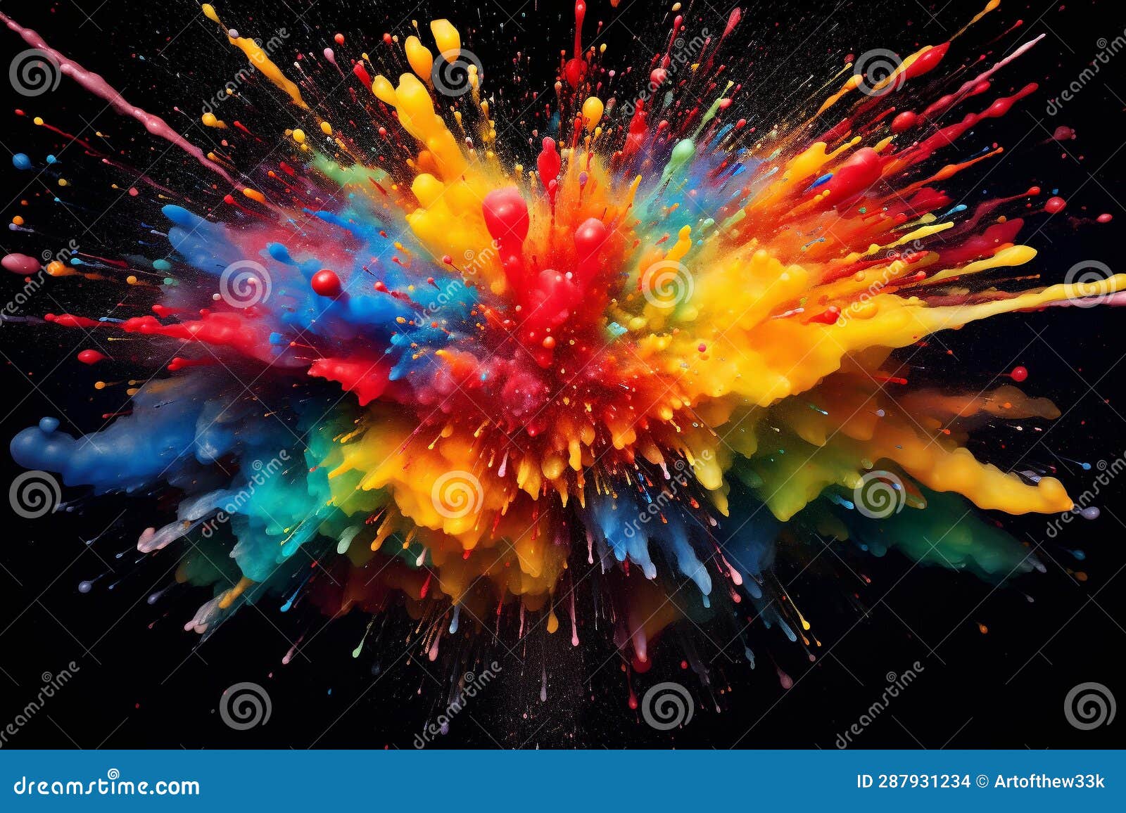 Vibrant Burst: Abstract Color Explosion Stock Illustration ...