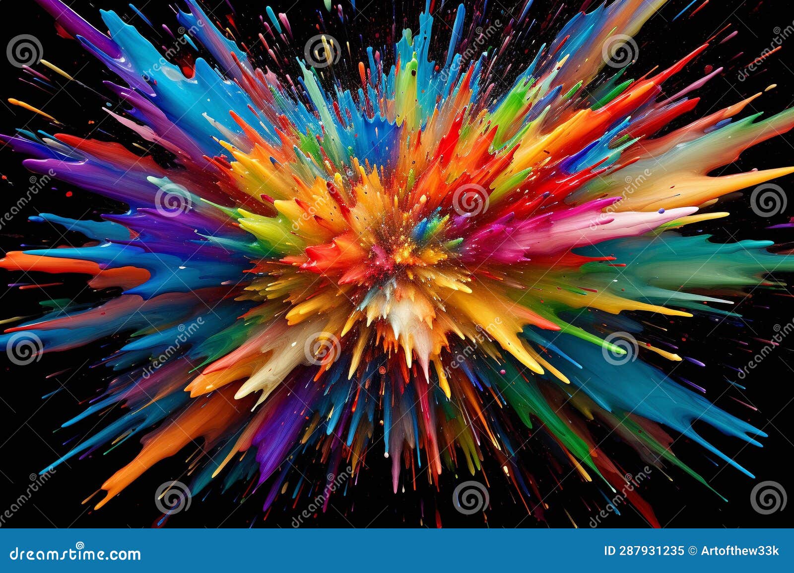 Vibrant Burst: Abstract Color Explosion Stock Illustration ...