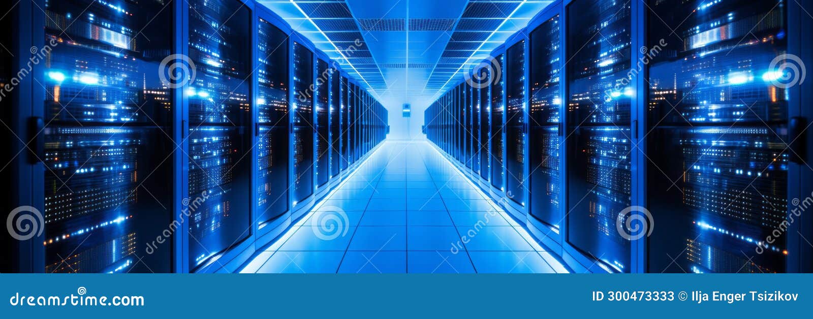 Visually Stunning Modern Data Center with State of the Art Server Racks ...