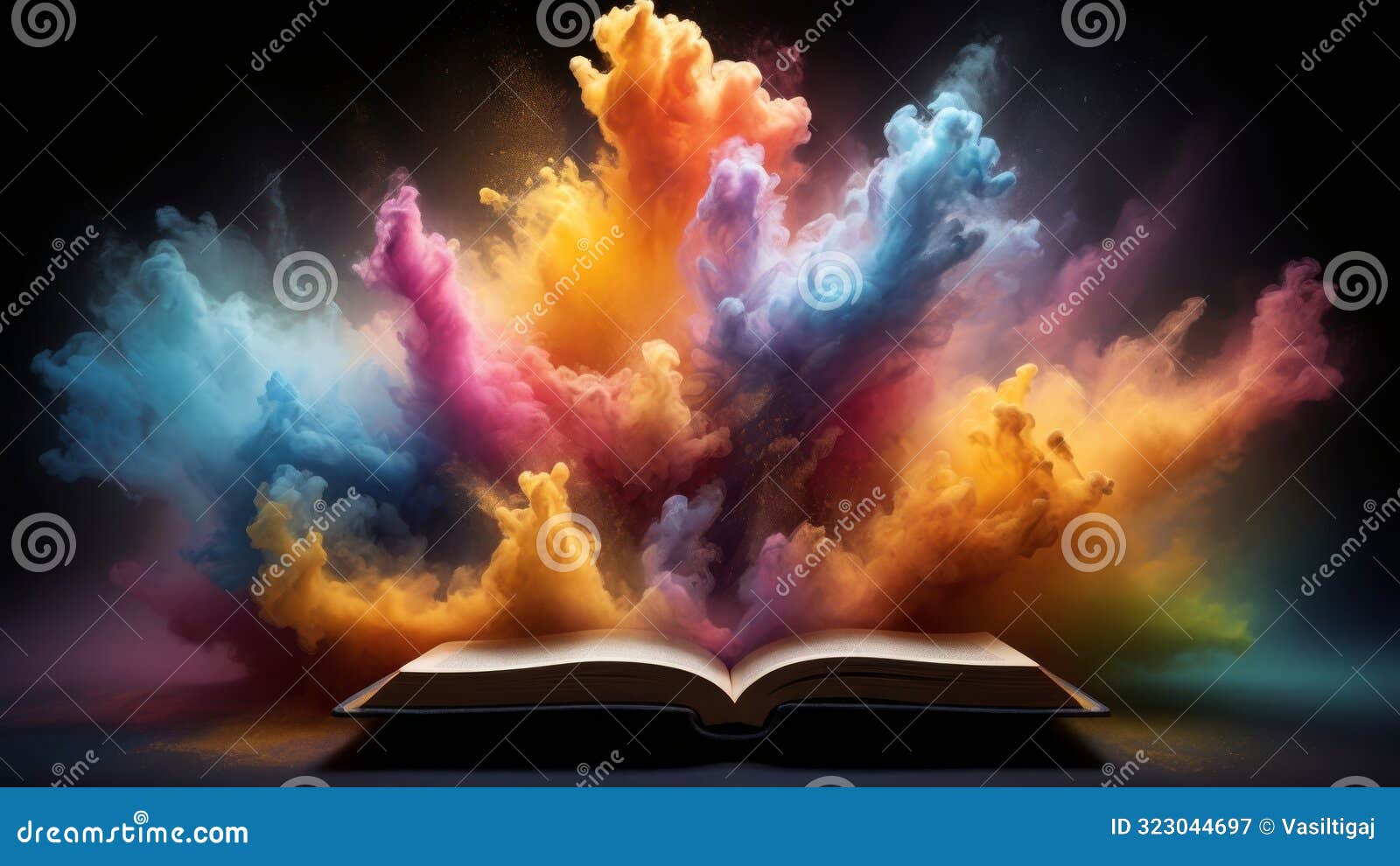 Explosive Colorful Book Imagination Stock Illustration - Illustration ...