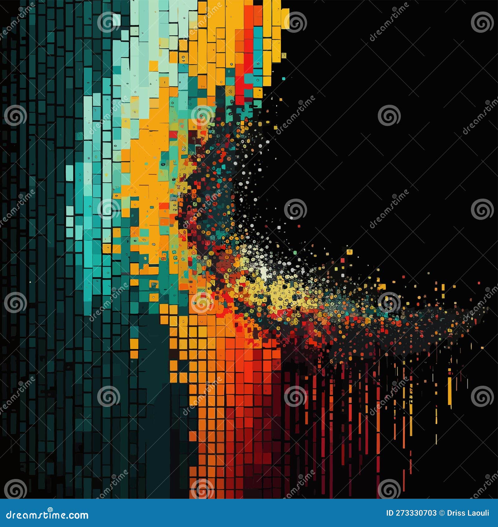 An Abstract Illustration Inspired by Pixels - Artwork 3 Stock ...