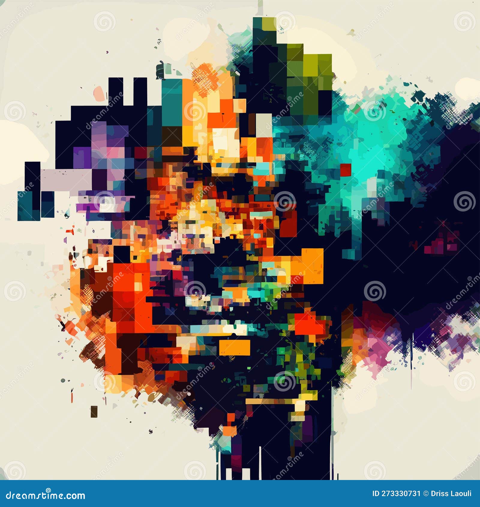An Abstract Illustration Inspired by Pixels - Artwork 10 Stock ...