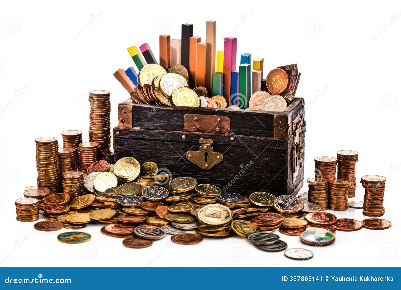 Data-Driven Prosperity Chest Stock Illustration - Illustration of ...