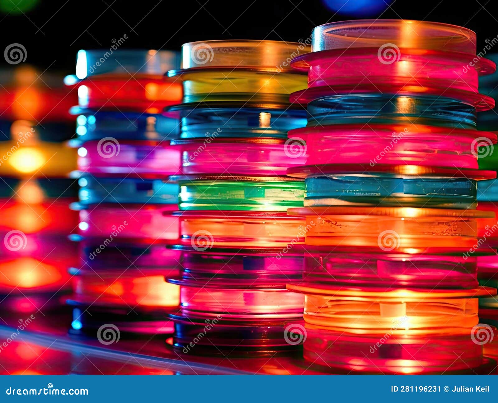 Colorful CDs Stacked with Playful Background Texture Stock Illustration ...