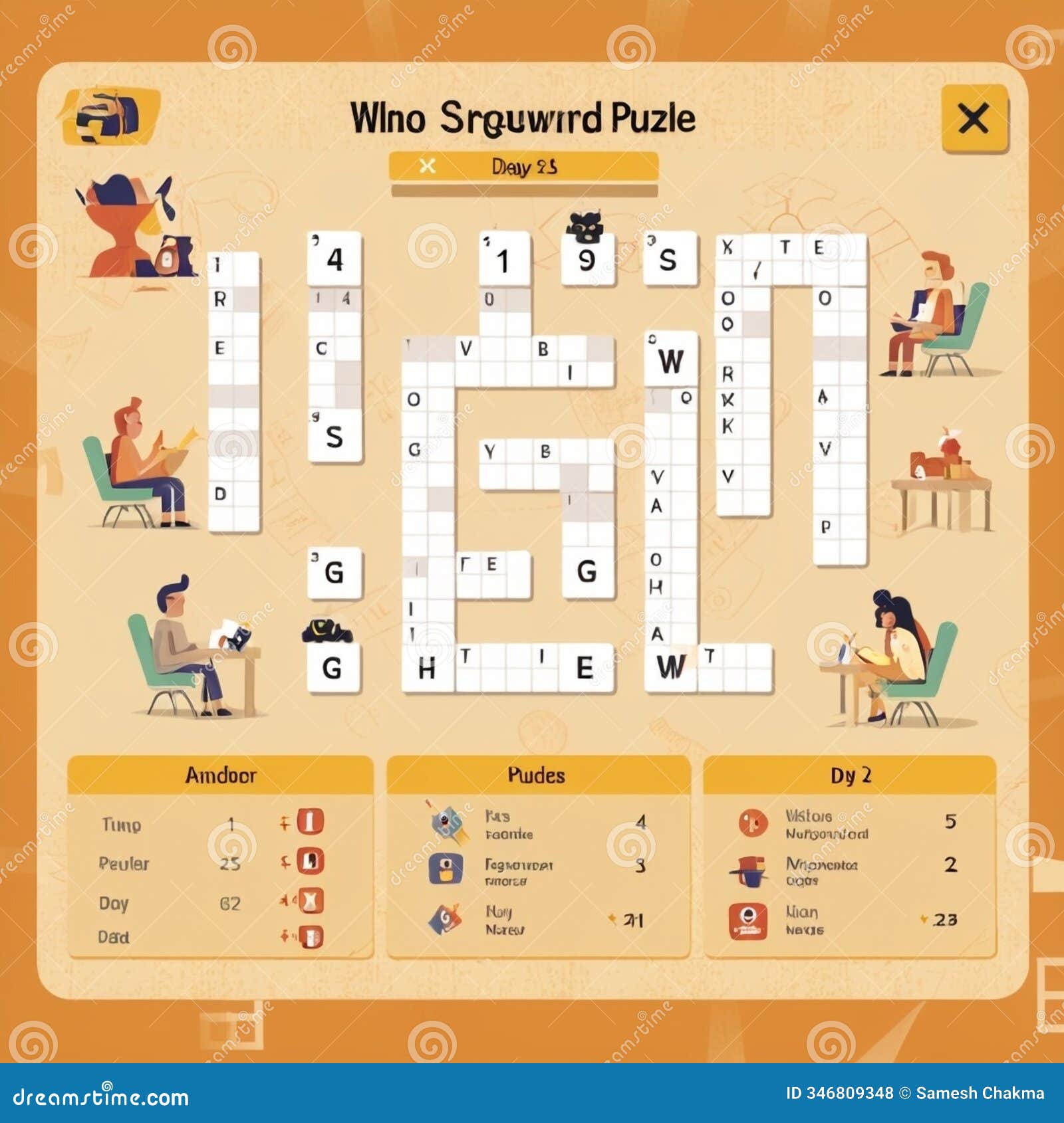 Word Game Enthusiast S Favorite Crossword Puzzle Stock Illustration ...