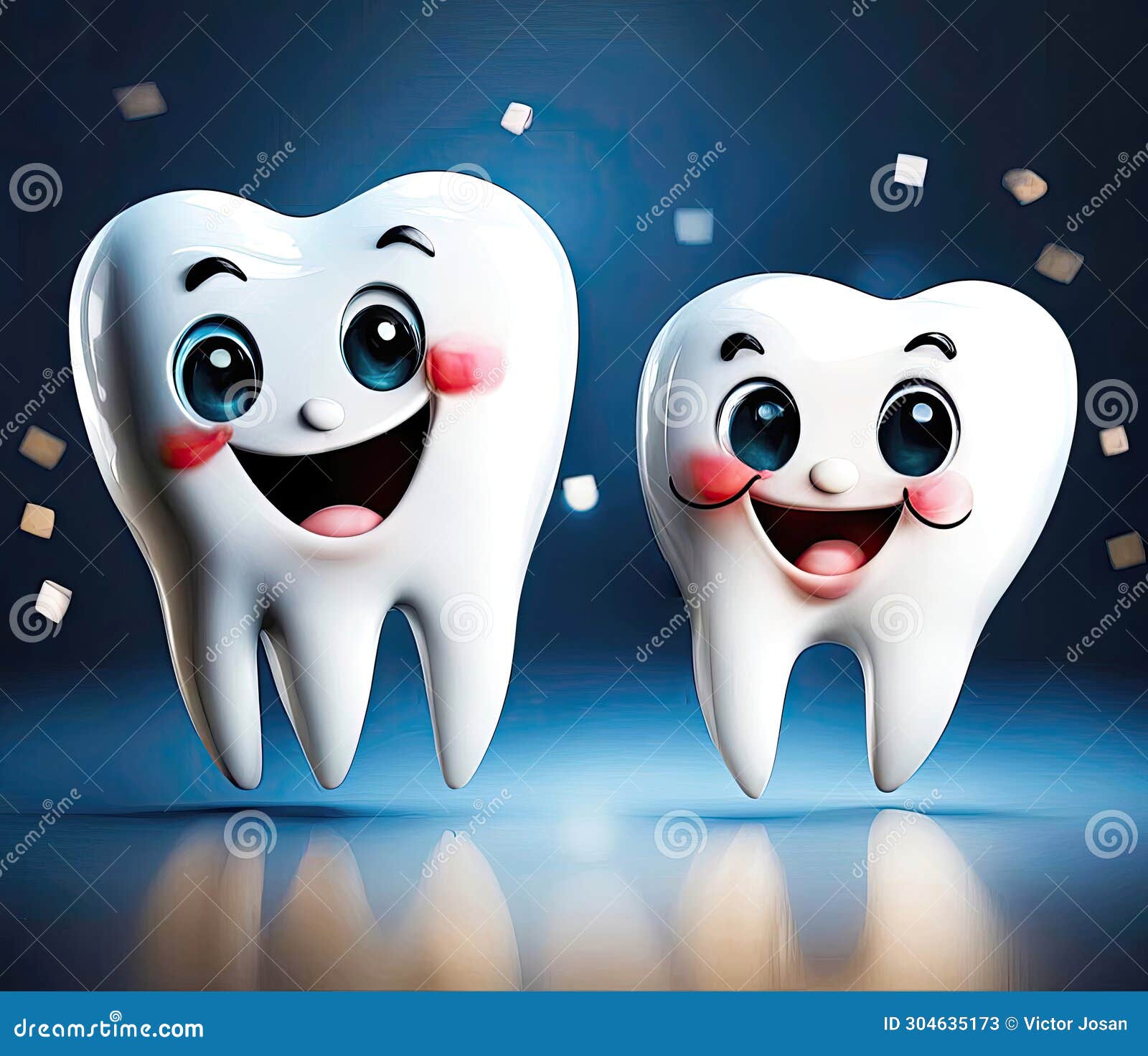 Visuals Featuring Cute and Happy Tooth Characters with Smiling Faces ...