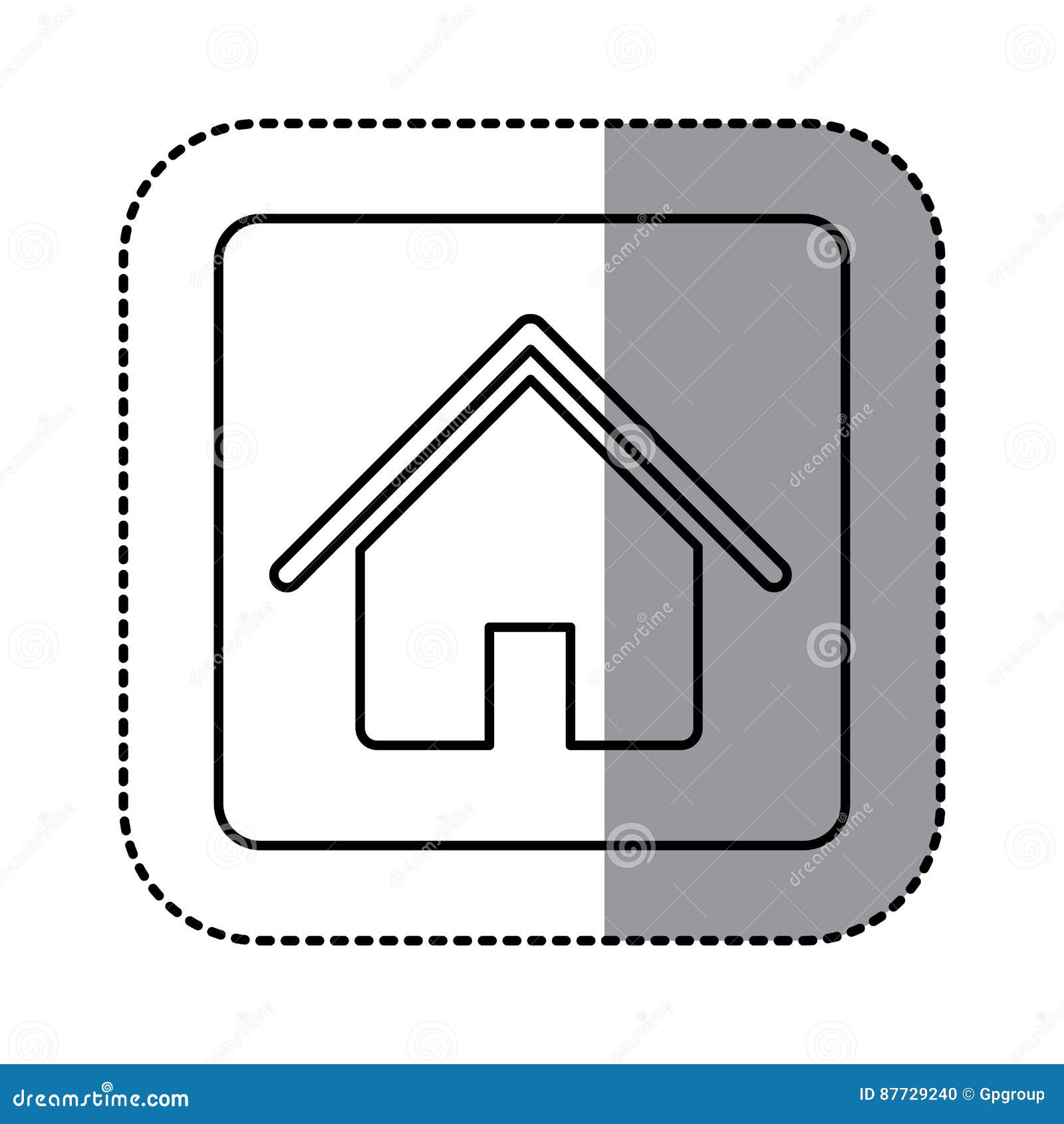 Vit emblemhussymbol stock illustrationer. Illustration av utformning ...