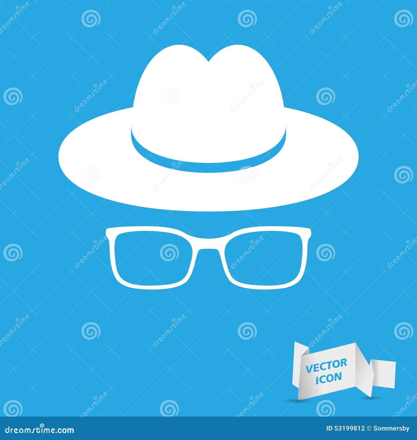 Vit Hatt Med Exponeringsglas Vektor Illustrationer - Illustration av ...