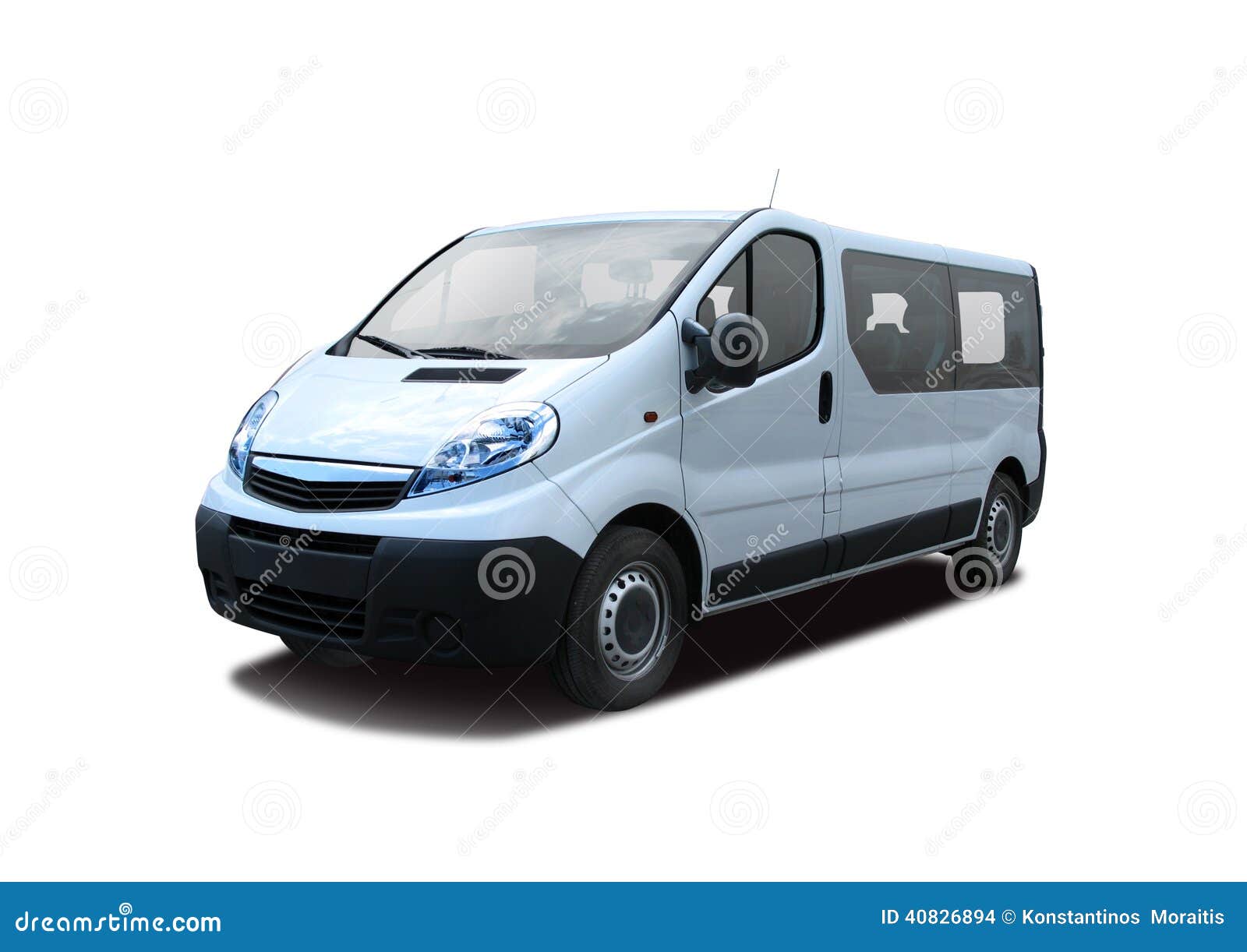 Vit mini- buss arkivfoto. Bild av isolerat, trans, medel - 40826894