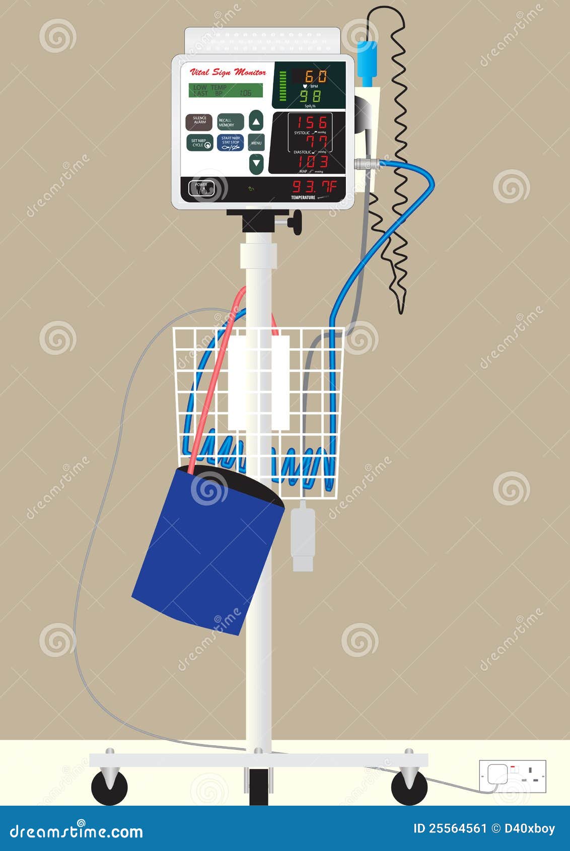 Vital Sign Monitor stock vector. Illustration of hospital - 25564561