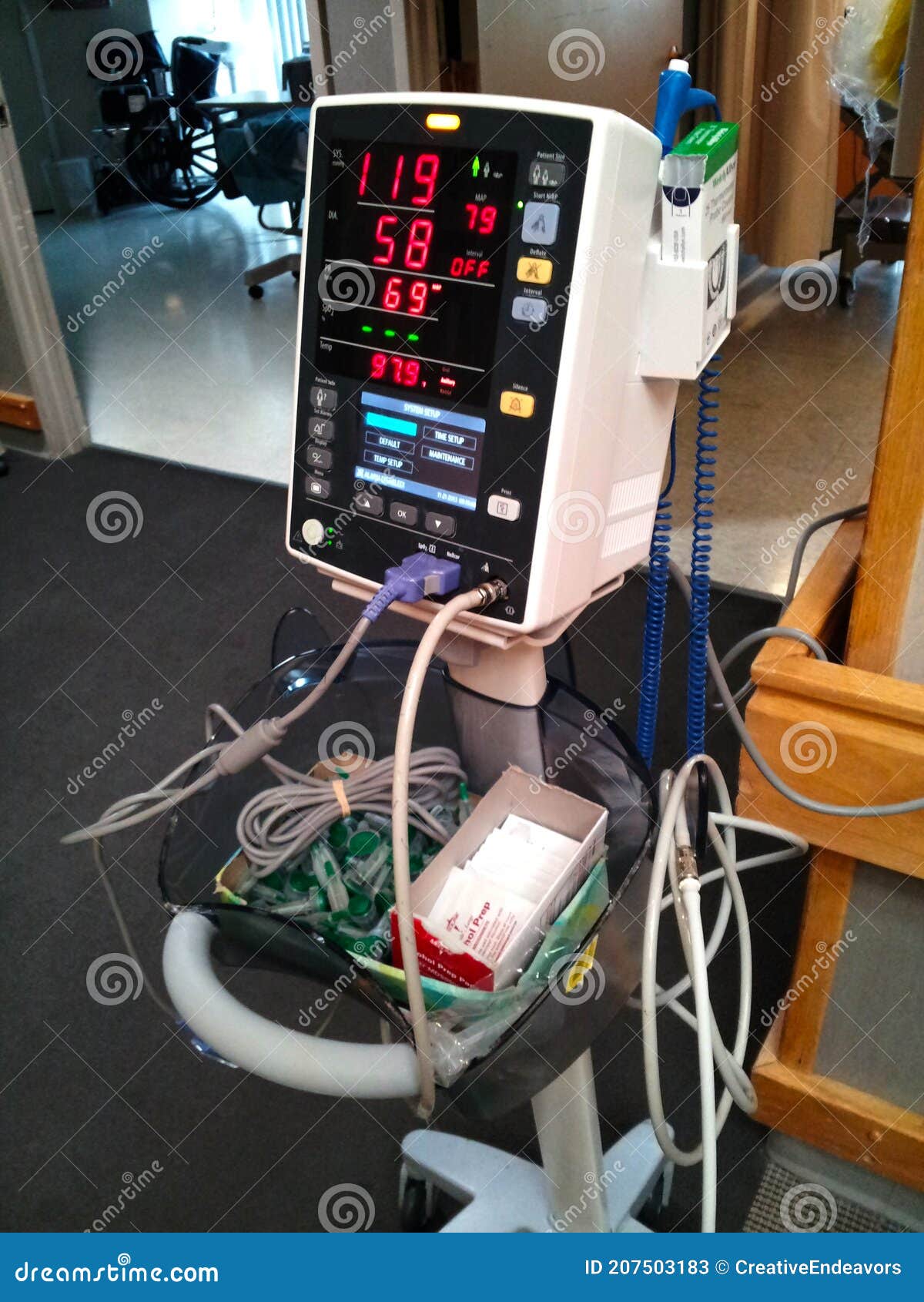 Vital Signs Bedside Robot Showing Temperature, Pulse, BP Stock Image ...