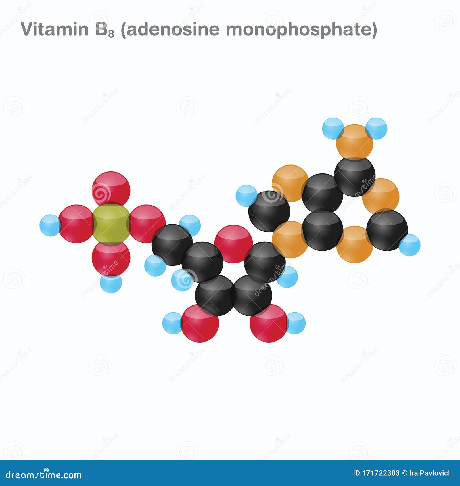 Vitamin B8 (adenosine Monophosphate) Sphere Stock Vector - Illustration ...