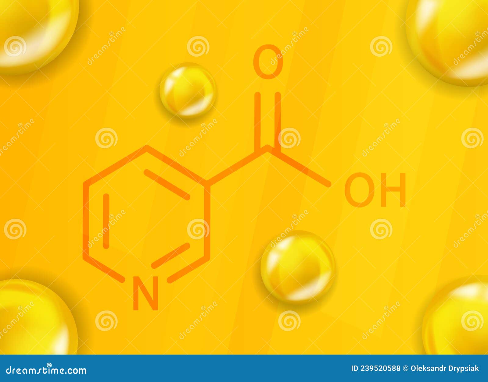 Vitamin B3 Chemical Formula. Vitamin B3 Realistic Chemical Molecular ...