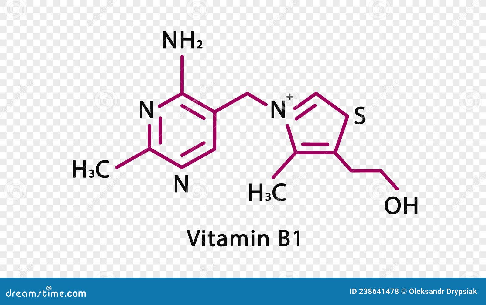 Vitamin B1 Chemical Formula. Vitamin B1 Structural Chemical Formula ...
